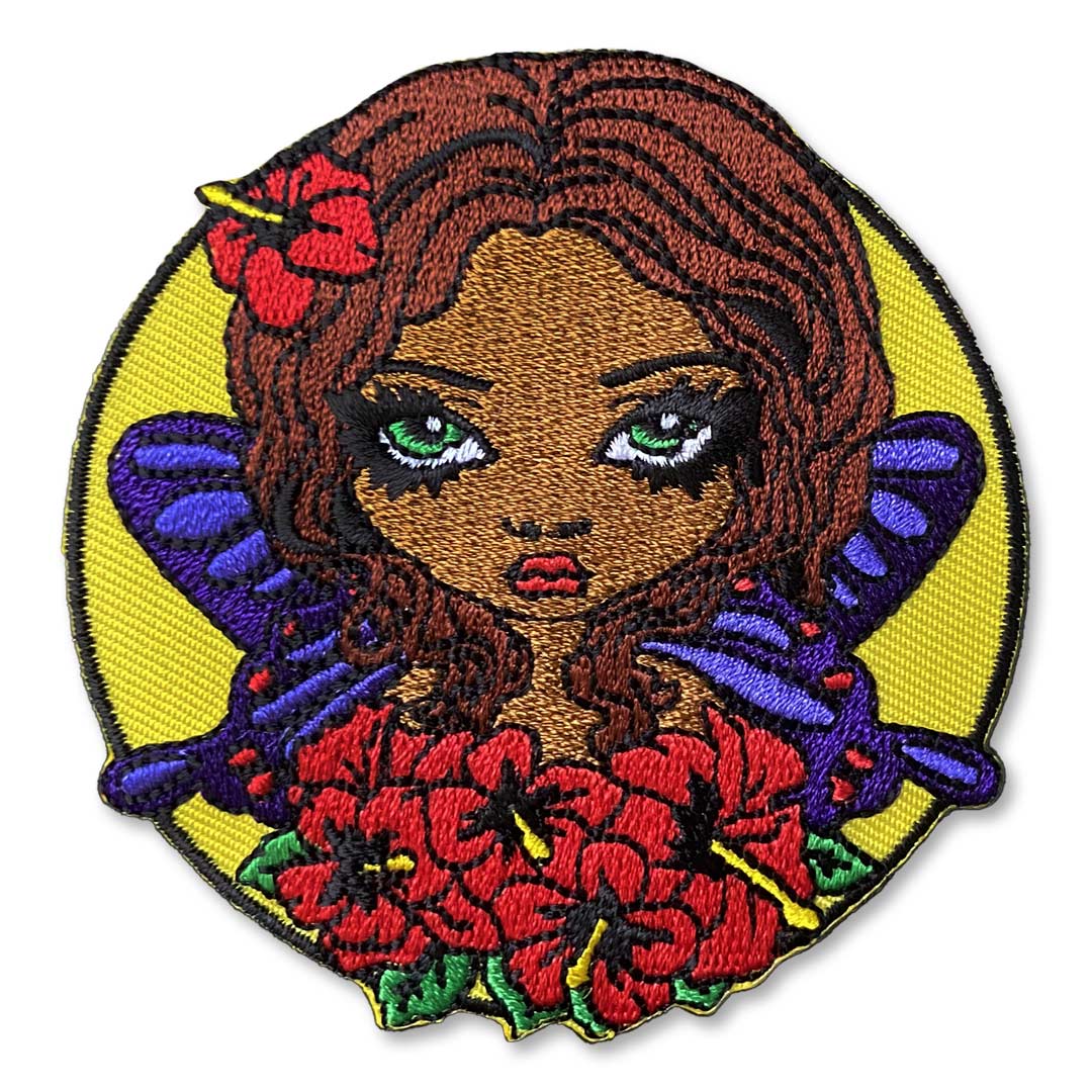 Hibiscus Fairy Embroidered Patch by Jasmine Becket-Griffith
