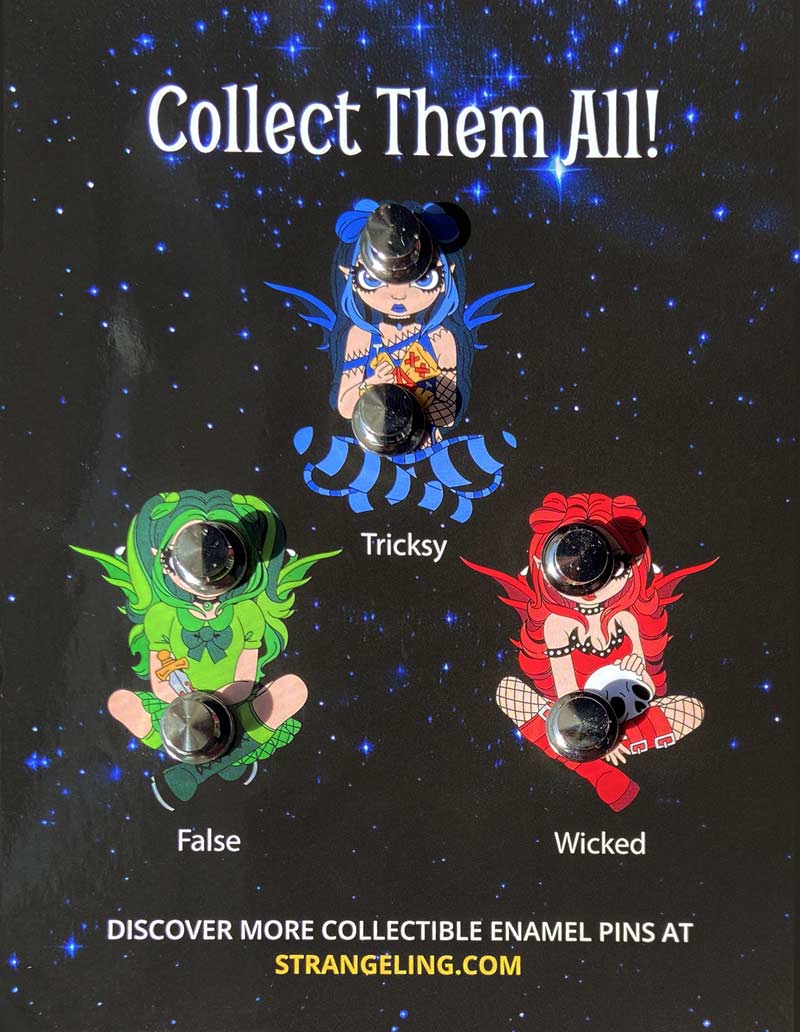 Enamel Pin Set: Wicked Tricksy & False by Jasmine Becket-Griffith